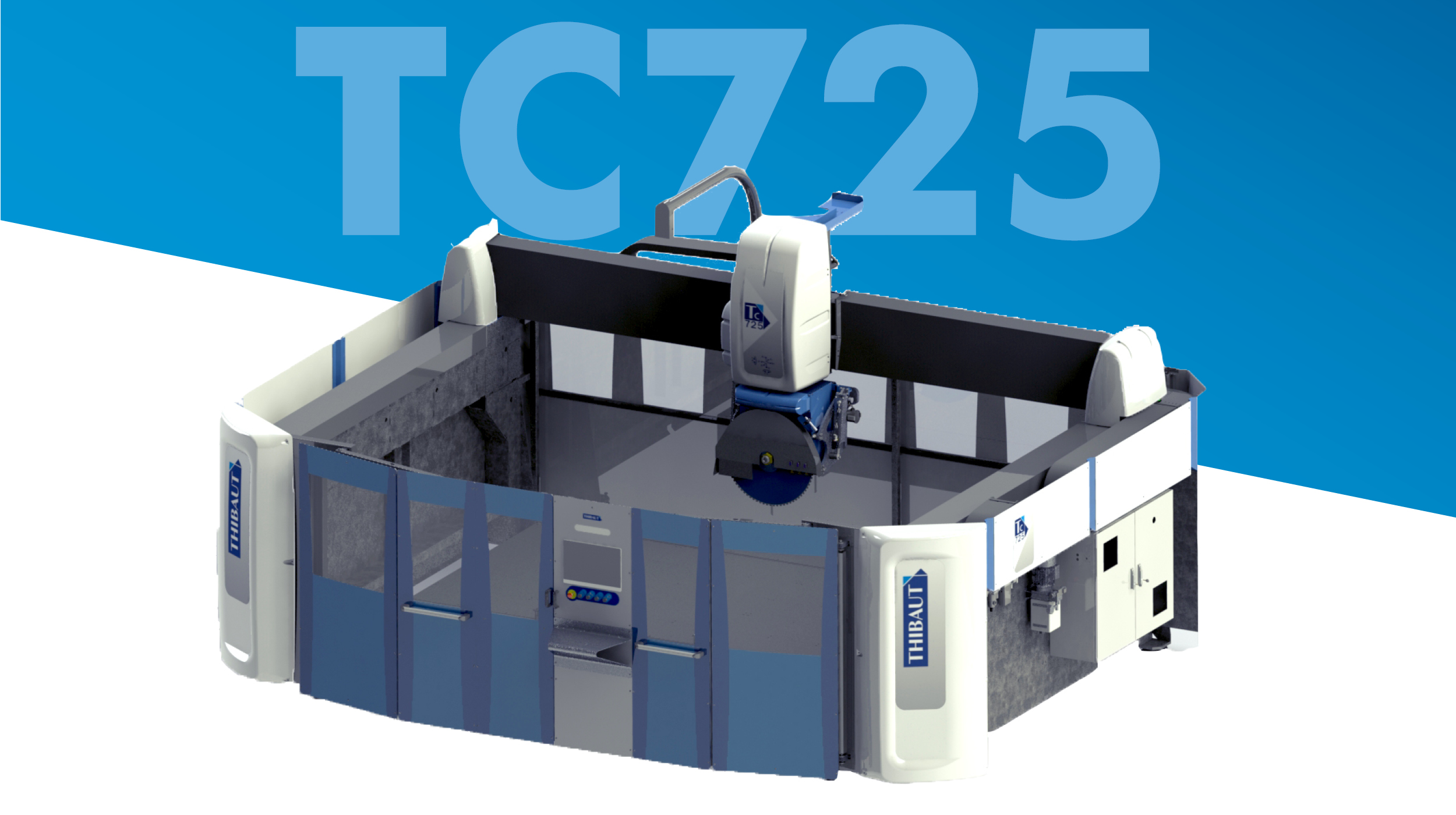TC1600 5-axis Thibaut CNC bridge saw and stone cutting machine ...